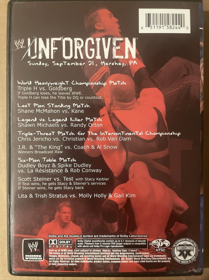 2003 WWE Unforgiven DVD | eBay
