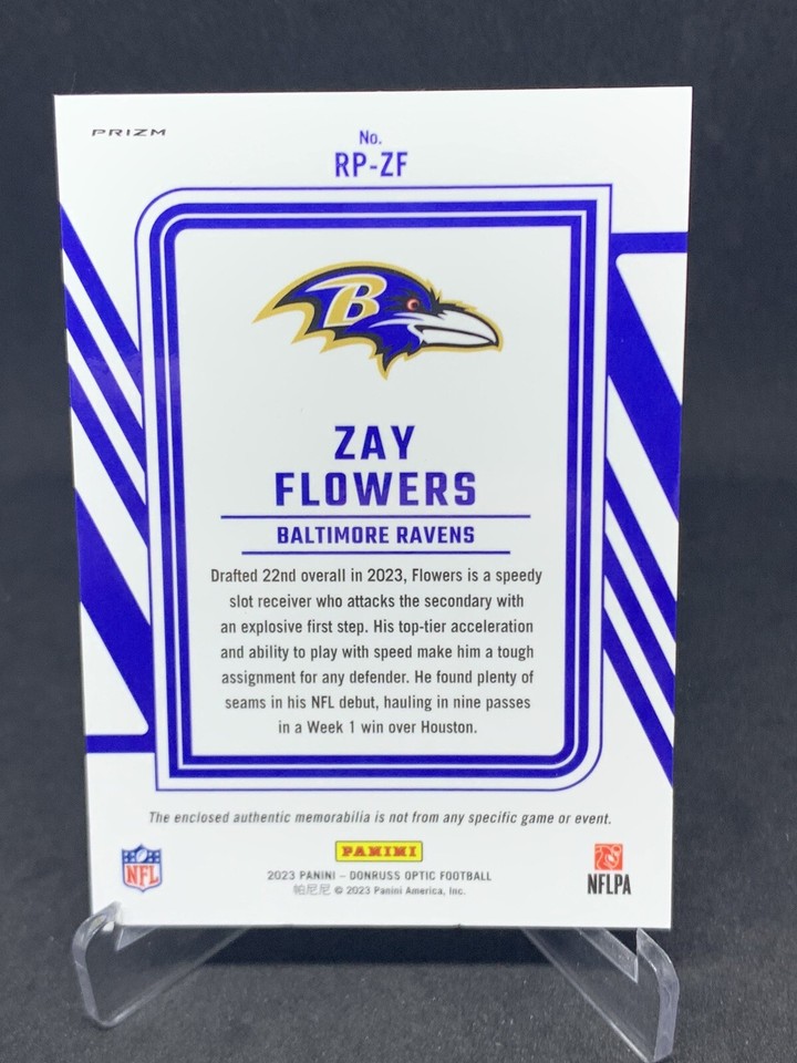 ZAY FLOWERS 2023 PANINI DONRUSS OPTIC ROOKIE PHENOM PATCH BLUE HYPER ...