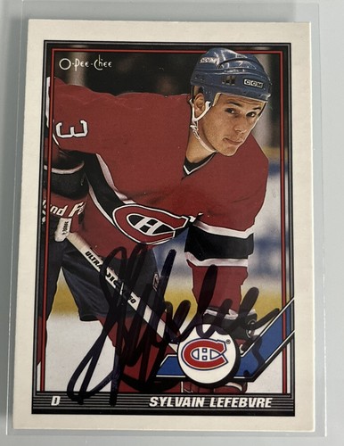 1991-92 O-Pee-Chee OPC Sylvain Lefebvre #489 Auto Autograph Signed ...