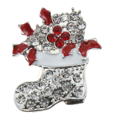 Red enamel & White Rhinestone Christmas Stocking 18 mm Charm For Ginger ...