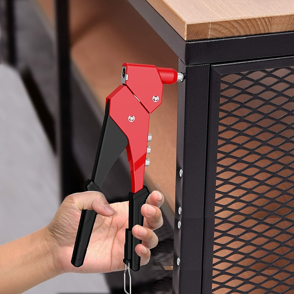 Rivet Gun with 120 Pcs Rivets, Hand Rivet Gun 360° Swivel Head Rivet ...