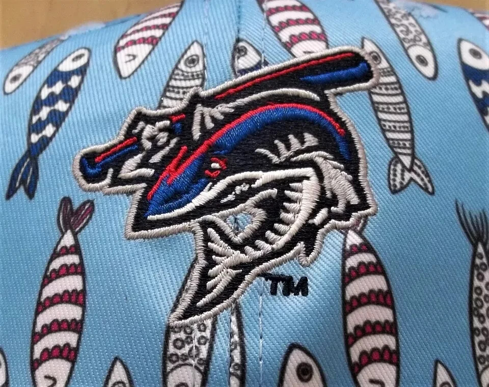 Pensacola Blue Wahoos Fishes Mesh Hat Adjustable Cap Miami Marlins AA ...