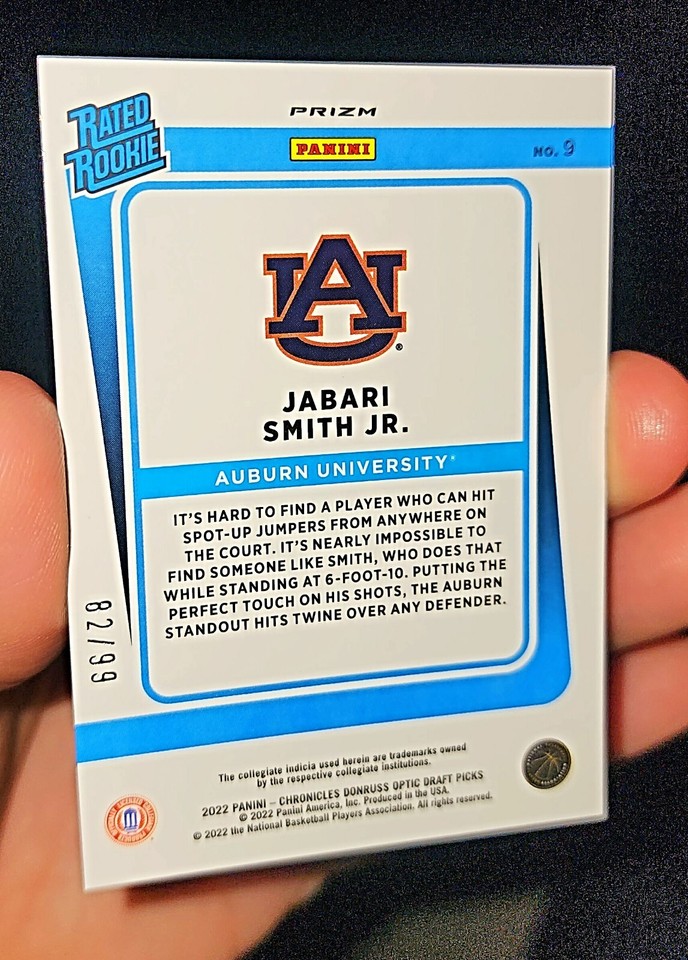 2022 Chronicles Draft Jabari Smith Jr OPTIC Rated Rookie BLUE /99 eBay 1/1 MINT | eBay