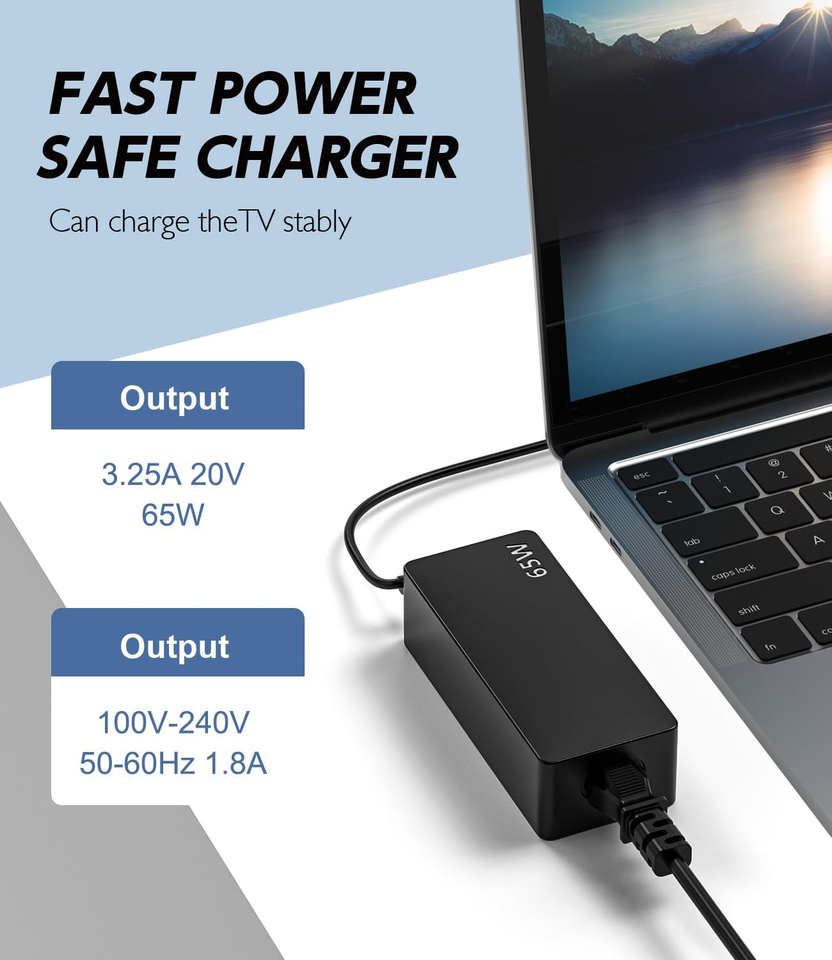 Shefor 65W USB C Laptop Charger Adapter Compatible with Lenovo Thinkpad ...
