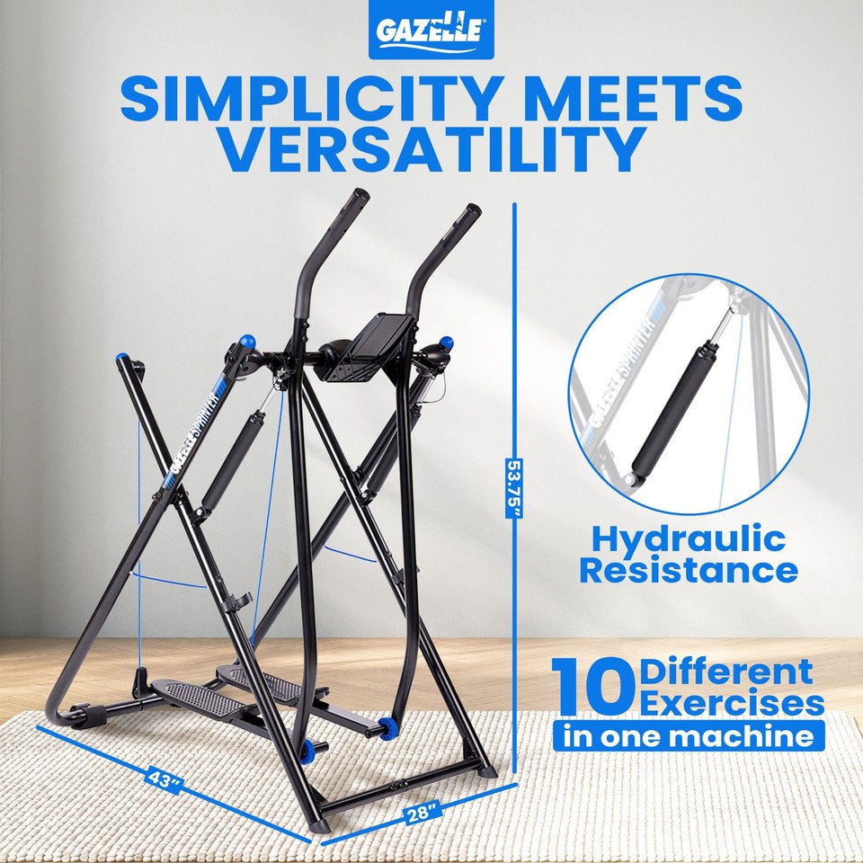 Gazelle Low Impact Exercise Machine w/ Grip Pulse Fitness Tracker (For ...