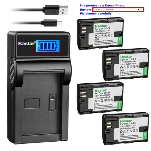 Kastar Battery Slim Charger for Canon LP-E6 LP-E6N LC-E6 & Canon EOS 80D Camera | eBay