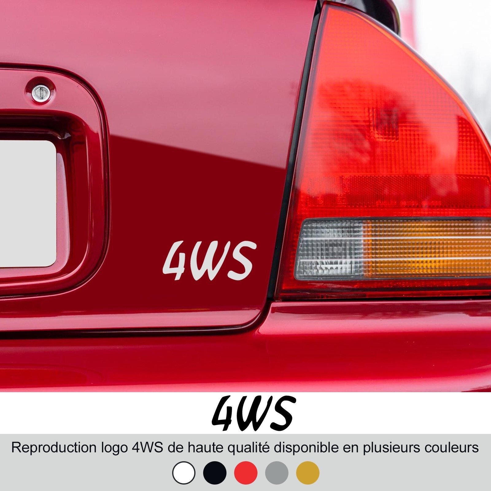 Sticker - logo 4ws pour Honda Prelude - 5 couleurs - Haute résistance ...