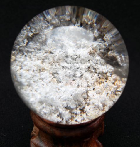 42mm Natural Clear Phantom Crystal Ball SPHERE Quartz Specimen+w ...