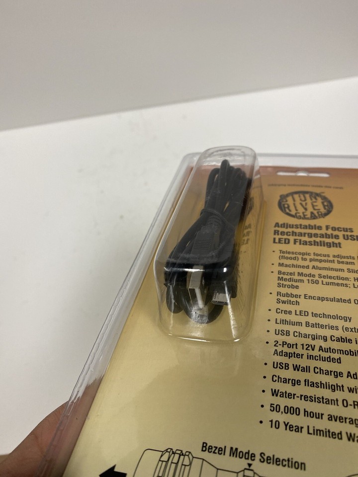 Stone River Gear SRG3RUSB Black/Orange USB Rechargeable CREE LED ...