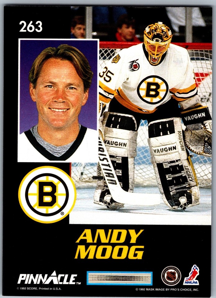 92-93 PINNACLE MASK - ANDY MOOG #263 BOSTON BRUINS | eBay