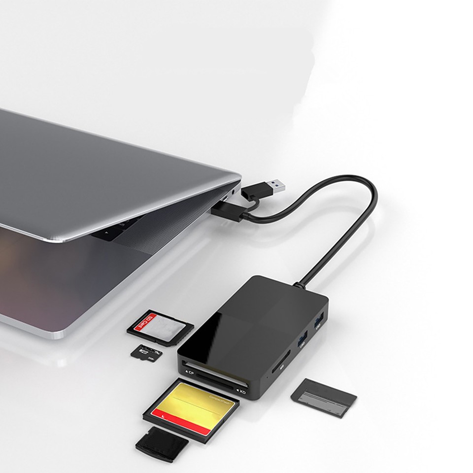 1 PC 8 IN 1 USB 3.0 Type-C USB Smart High-Speed Memory Card Reader ...