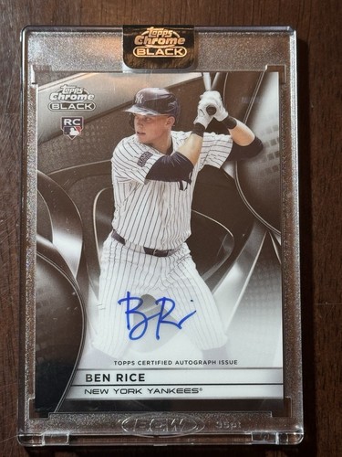 2025 Topps Chrome Black Ben Rice RC Encased Auto CPA-BR NY Yankees | eBay