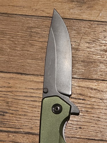 Authentic USA BUCK 764 GREEN Linerlock Folding Pocket Knife - Excellent ...