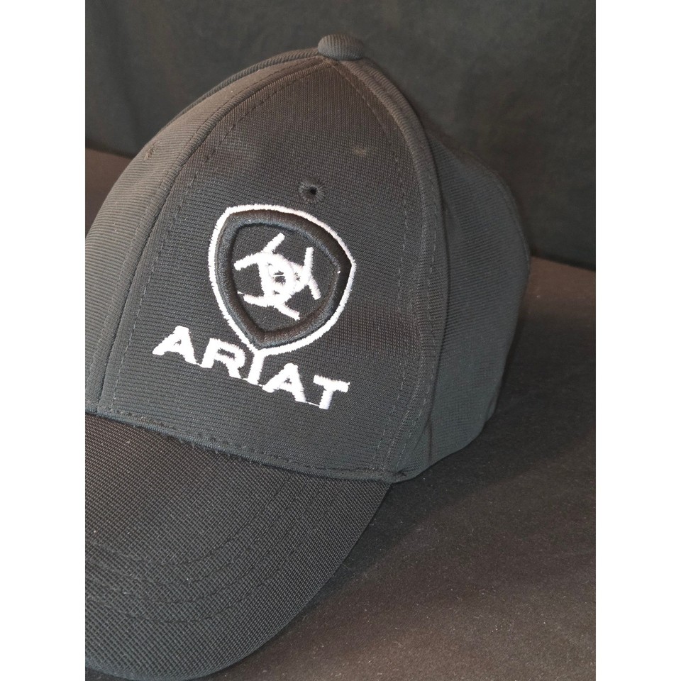 Ariat Black Logo Baseball Cap Hat Mens stretch band one size | eBay