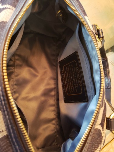 COACH Signature Denim Satchel Bag Purse Tote Handbag Blue DO826-12551 ...