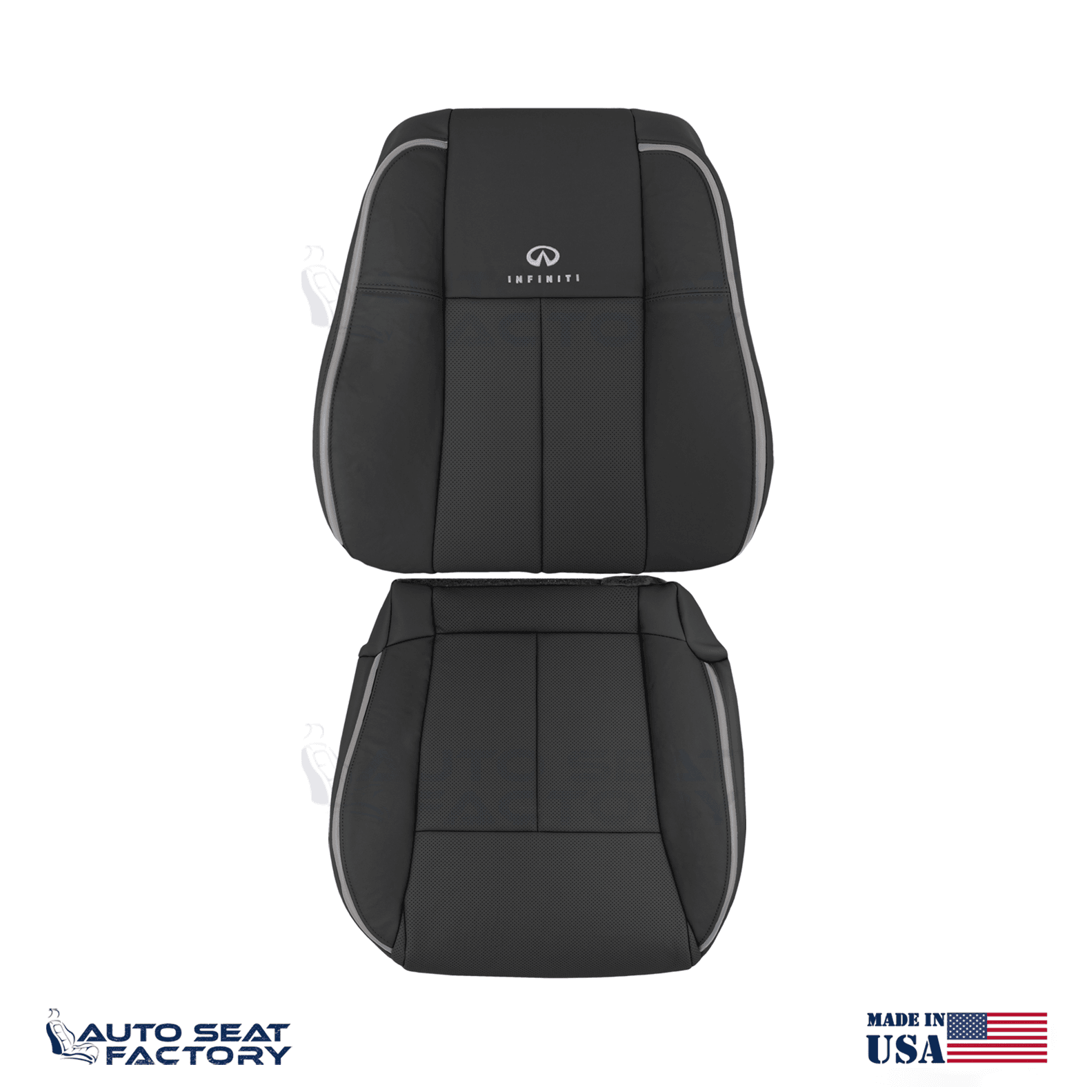 2006 -2010 Fits Infiniti M45 M35 Driver Top & Bottom Black VL Seat ...