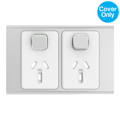 Clipsal Iconic Styl Double Powerpoint Skin Silver | S3025C-SV | eBay ...