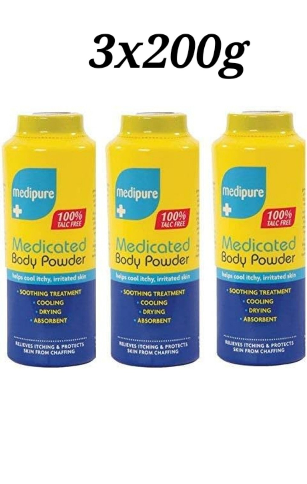 Medipure 200g Talc Free Medicated Body Powder - Pack of 3 for sale ...