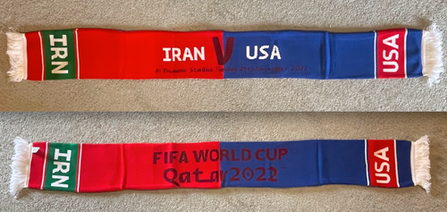 USA v Iran 2022 FIFA World Cup official match scarf (from stadium ...