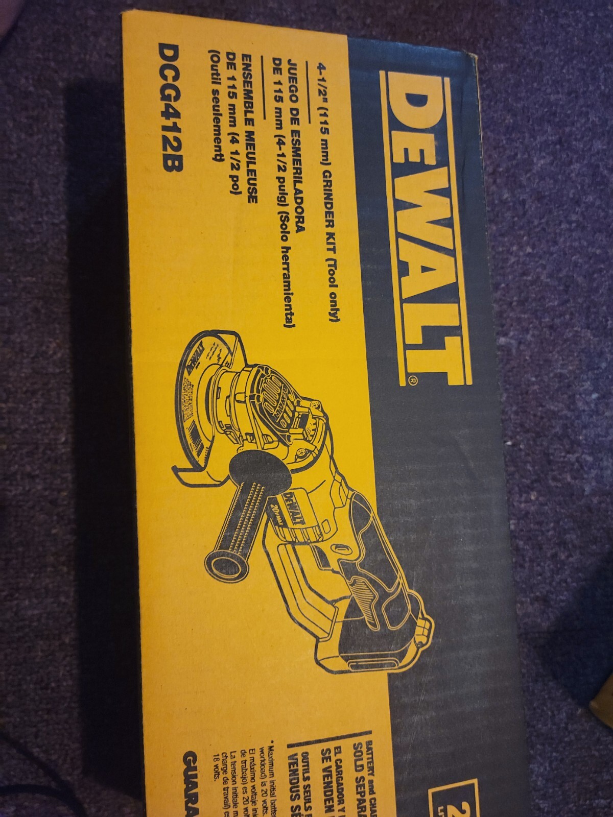 New Dewalt DCG412B 20V 20 Volt Max 4-1/2" Cordless Cut Off Tool Angle ...