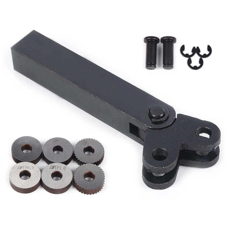 7-Piece Knurling Tool Set with 0.5/1/2mm Diagonal Wheels for Lathe ...