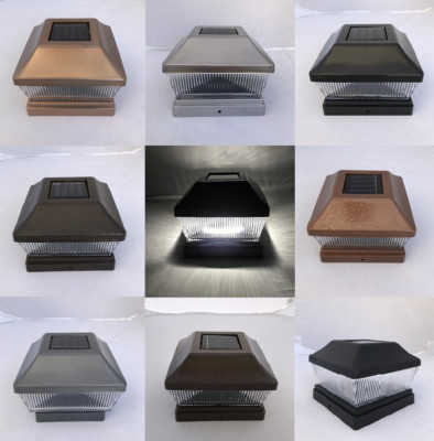 2-Pk Solar (Top Of Metal Material) Cap SMD LED Light For 4"X4" Or 5"x5 ...