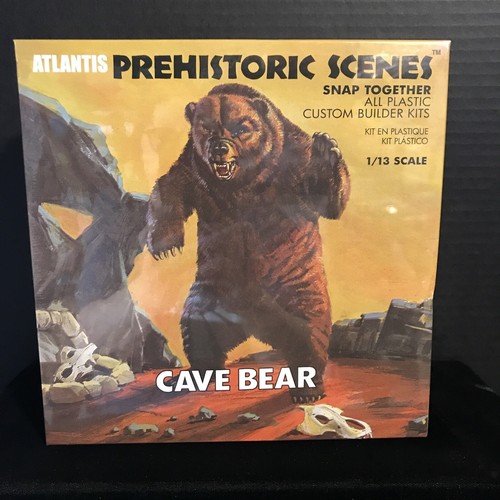 ATLANTIS A738 PREHISTORIC SCENES CAVE BEAR SNAP TOGETHER MODEL KIT-NIB ...