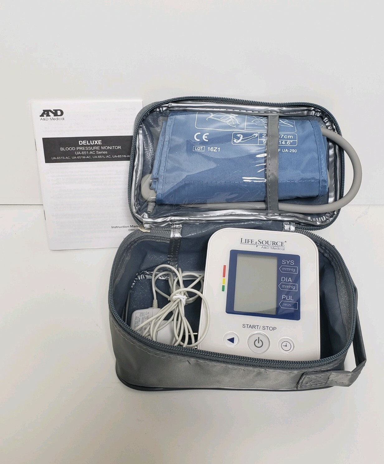 Life Source Deluxe Blood Pressure Monitor UA-767PVLA medium Cuff ...