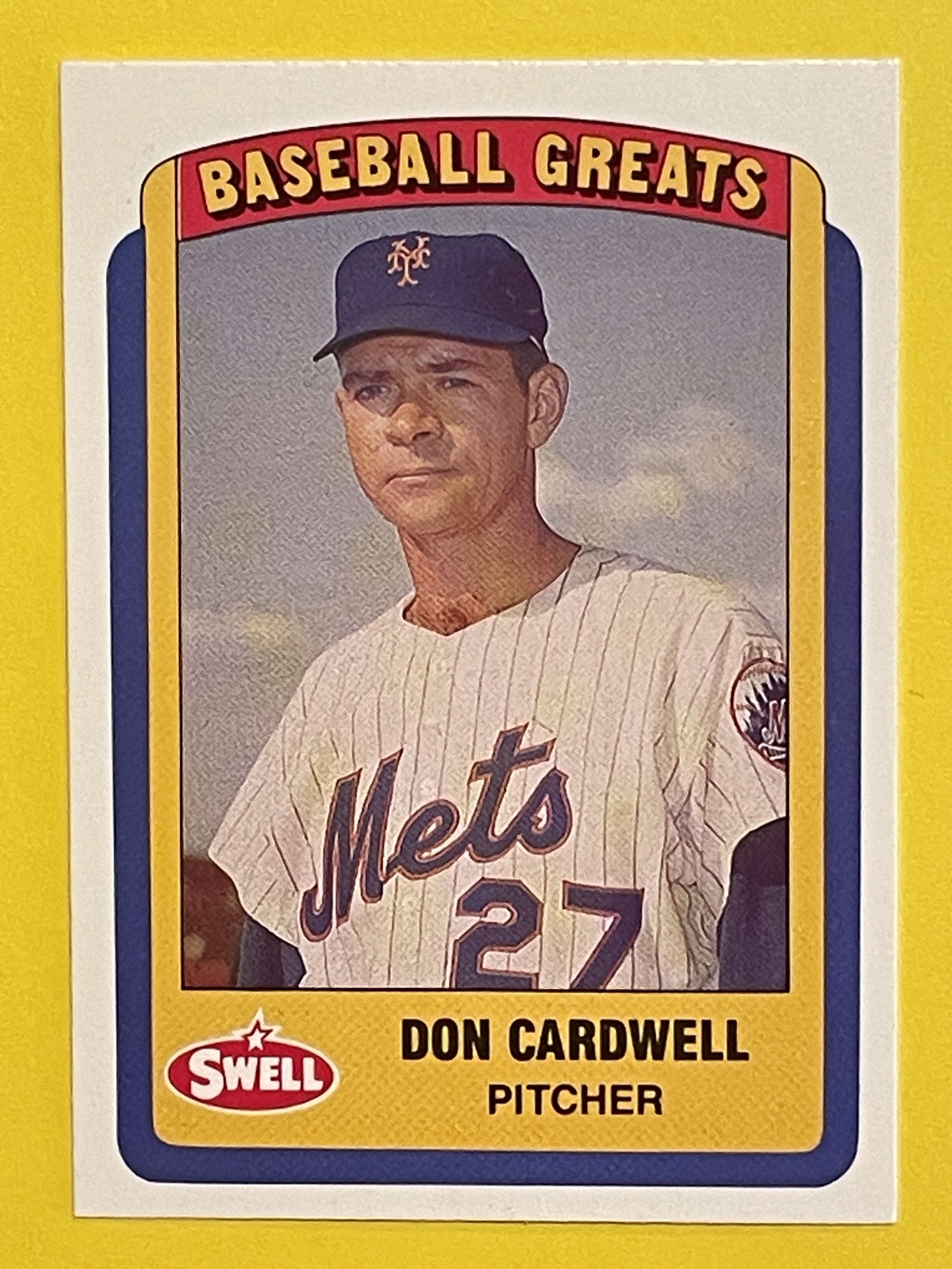 Don Cardwell 1990 Swell Baseball Greats Insert #72 New York Mets | eBay