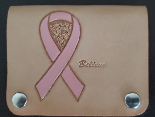 Ladies Breast Cancer small Leather Hand Craft wallet | eBay
