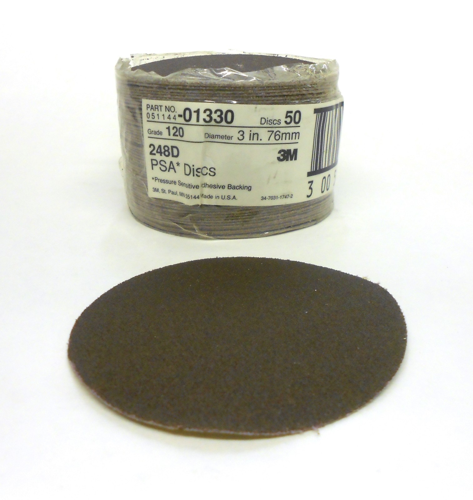 3M PSA DISCS, PN: 01332,GRADE 120, DIAMETER: 3" , 76 MM, PACK OF 50 | eBay