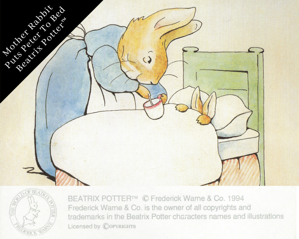 Beatrix Potter Mother Rabbit Puts Peter to Bed 8 x 10 Wall Art Print ...