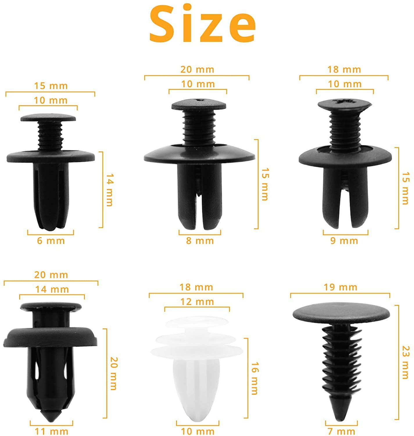 Accessories Clip Trim Car Push Pin Rivet Bumper Door Panel Retainer ...