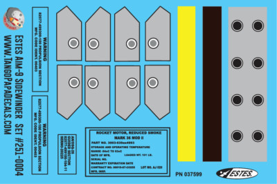 Estes Aim-9 Sidewinder Decals | eBay