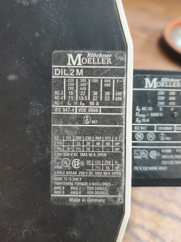 Klockner Moeller DIL2M 22DILM Contactor (VR1) | eBay