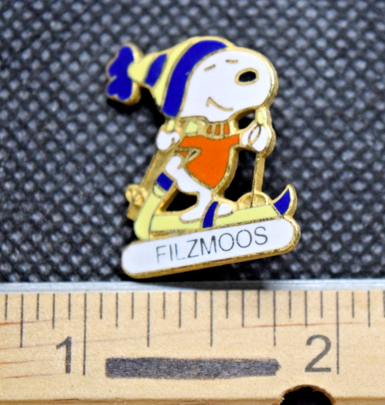 Filmoos Ski Resort Austria Snoopy Yellow Blue Hat Ski Lapel Pin | eBay