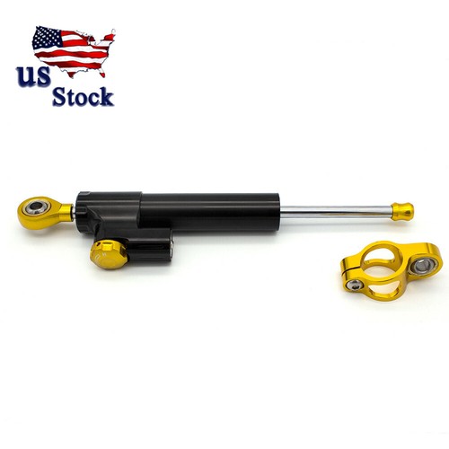 Universal Motorcycle Black Steering Damper Stabilizer Adjustable ...