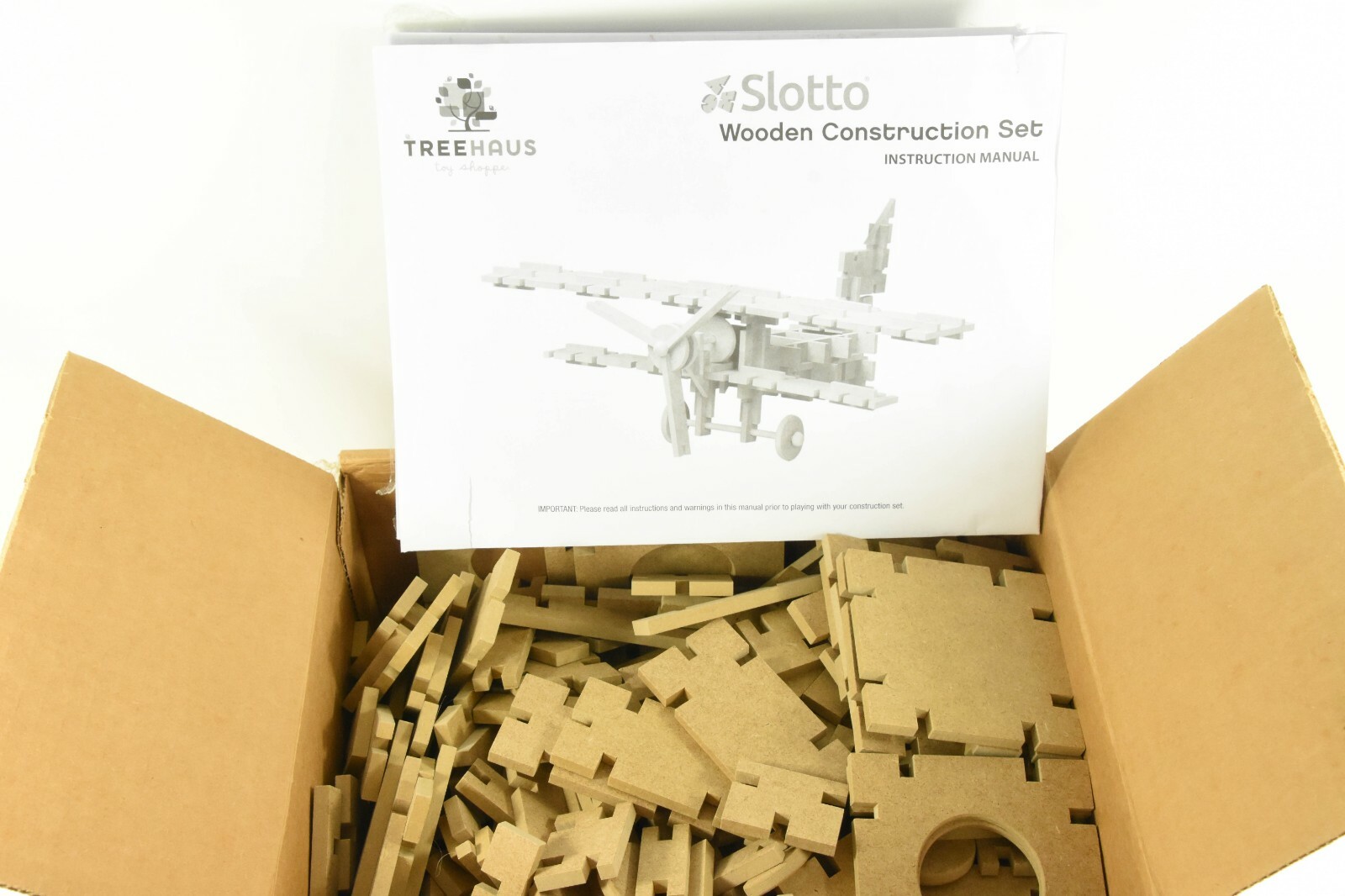 Biplane Airplane Slotto Wooden Construction Set TreeHaus Toy Shoppe ...