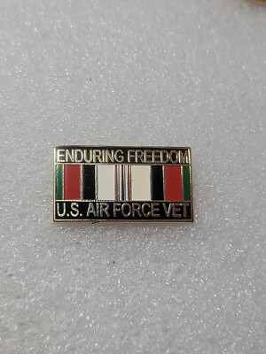 Enduring Freedom US Air Force Vet Lapel Hat Ribbon Pin Veteran Dual ...