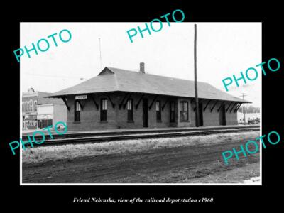 OLD POSTCARD SIZE PHOTO OF FRIEND NEBRASKA THE RAILROAD DEPOT STATION ...