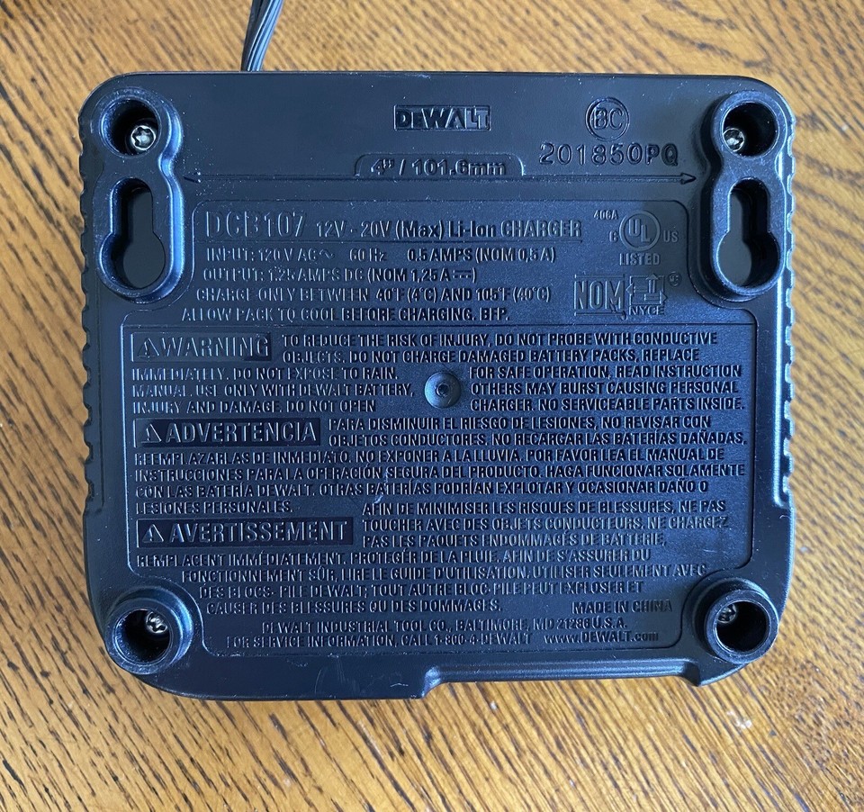 genuine DEWALT DCB107 Battery Charger 12V/20V MAX Lithium Ion Charger ...