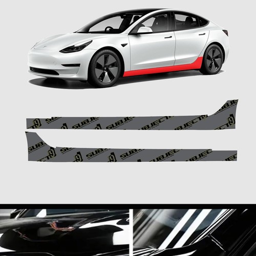 17-23 Tesla Model 3 Pre-Cut Rocker Panel Paint Protection Film PPF ...