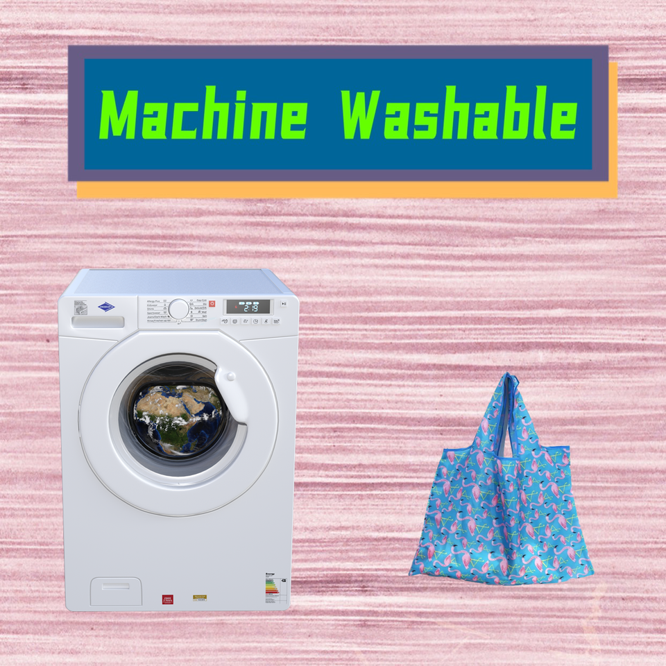 Reusable Lightweight Grocery Shopping Bag Foldable Machine Washable Eco ...