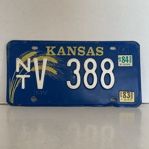 1981 Kansas License Plate V 388 Norton County NT Collector Man Cave ...