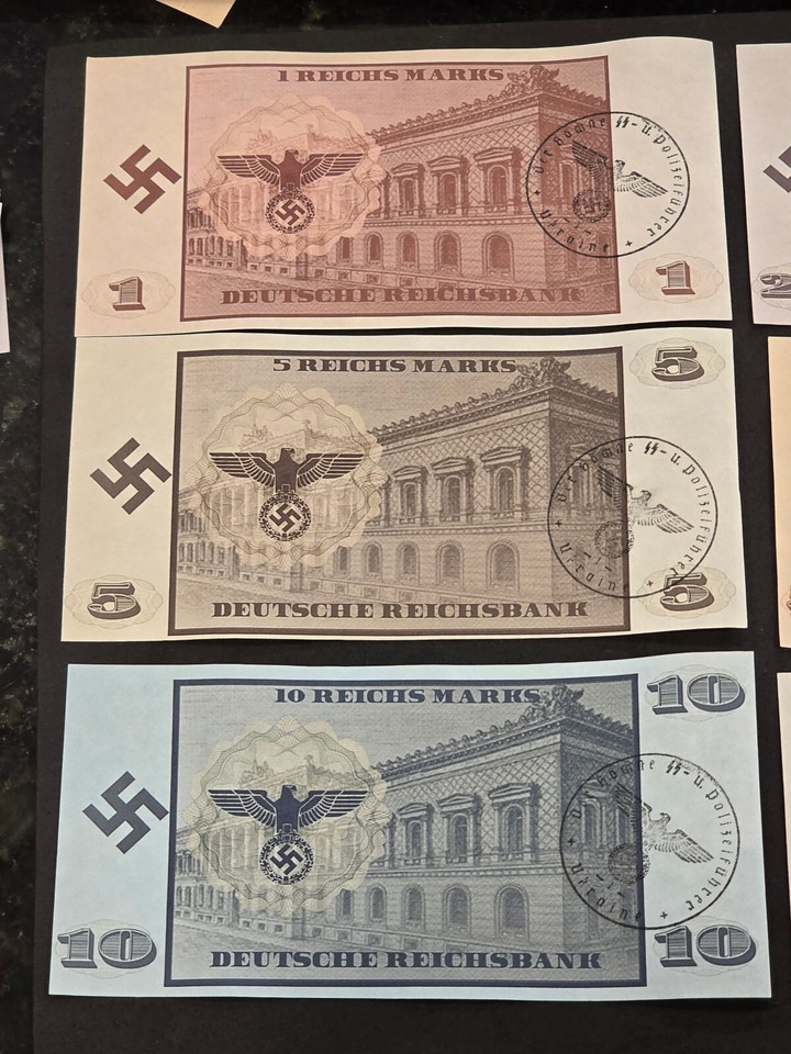 THIRD REICH CURRENCY Adolf Hitler Banknotes Reichsbanknotes x 1,5,10,20 ...