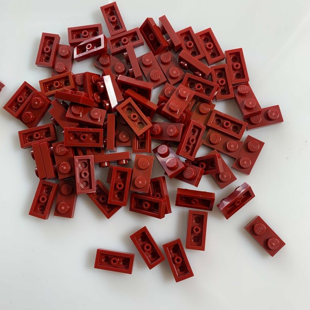100 LEGO Dark Red 1x2 Plates (id 3023 / 4539097) for sale online | eBay