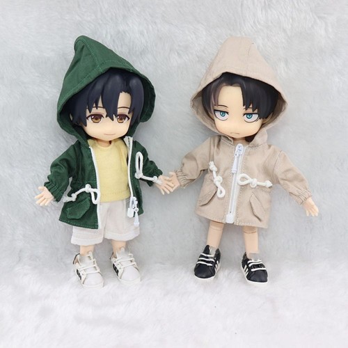 Mini Zipper Windbreaker Coat Long-sleeved Coat 1/11 OB11 Dolls/1/12 BJD ...