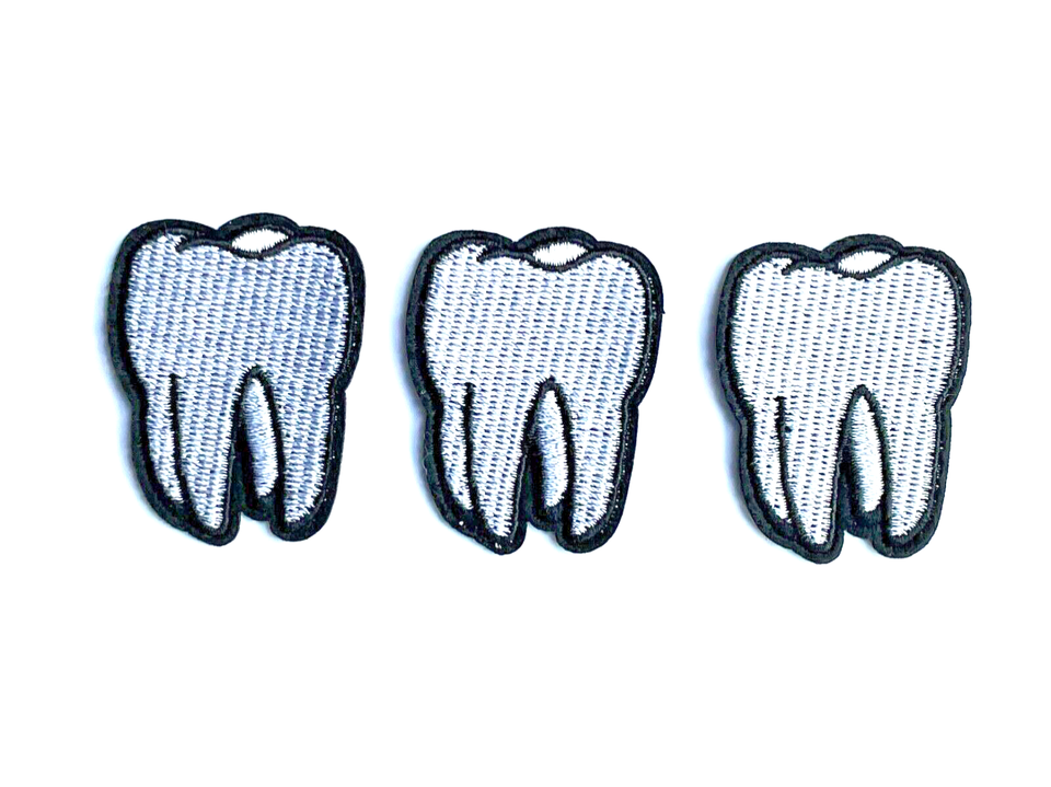 Tooth Iron On Patch Sew on Embroidered Teeth, Dentist Badge, Tooth ...