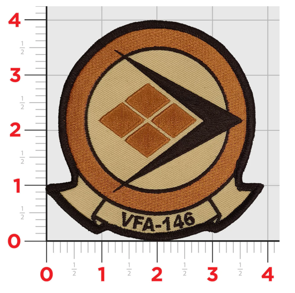 NAVY VFA-146 BLUE DIAMONDS SQUADRON BROWN TAN EMBROIDERED PATCH HOOK ...