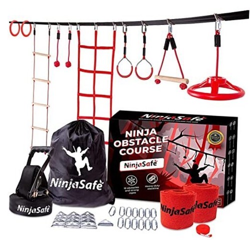 Ninja Obstacle Course for Kids Backyard - 10 Durable Obstacles and 50 ...